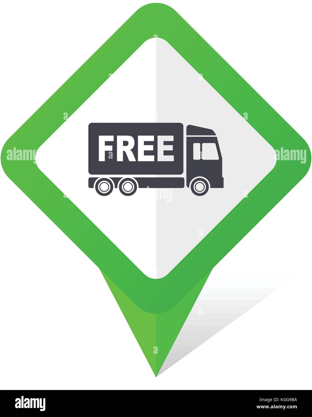 Free delivery green square pointer web and mobile phone vector icon in ...