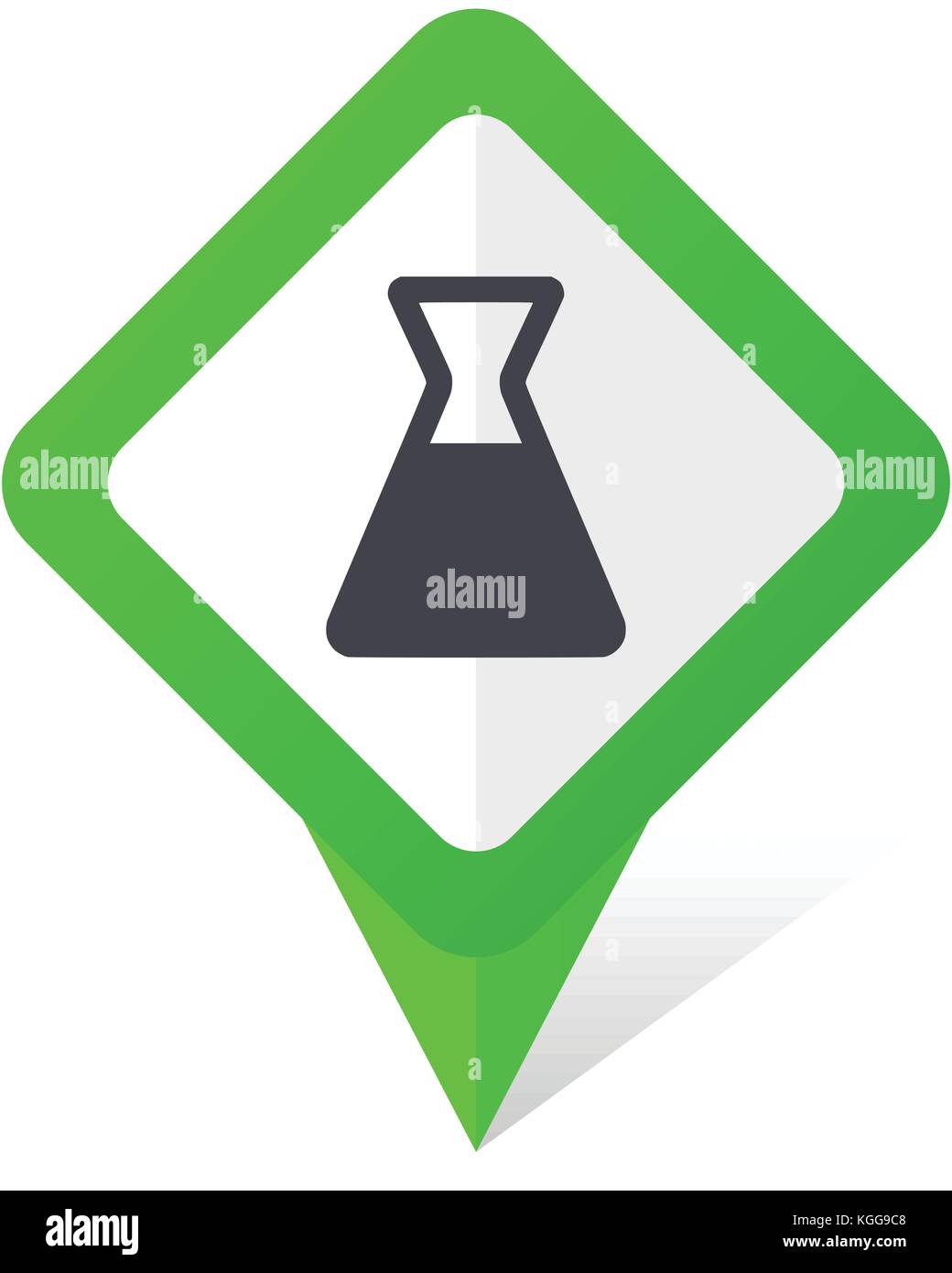 Laboratory green square pointer web and mobile phone vector icon in eps ...