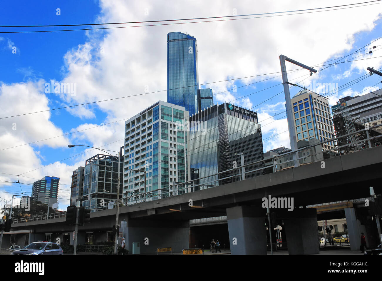 View on a Central Business District, William Street, Melbourne Victoria ...