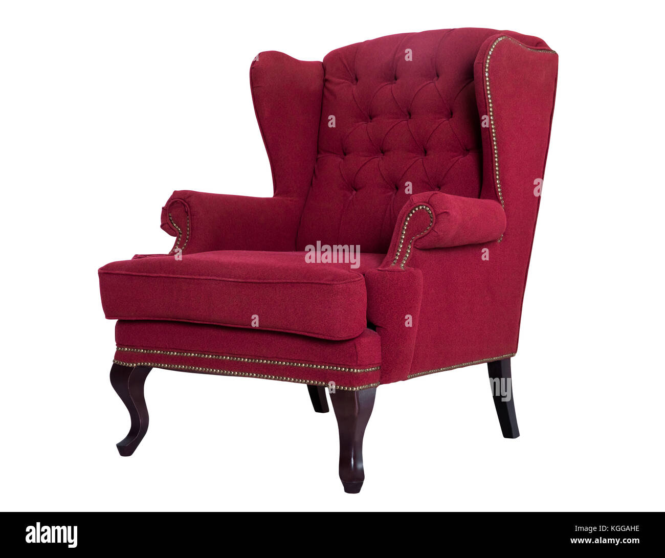 Purple textile chair isolated on white background Stock Photo - Alamy