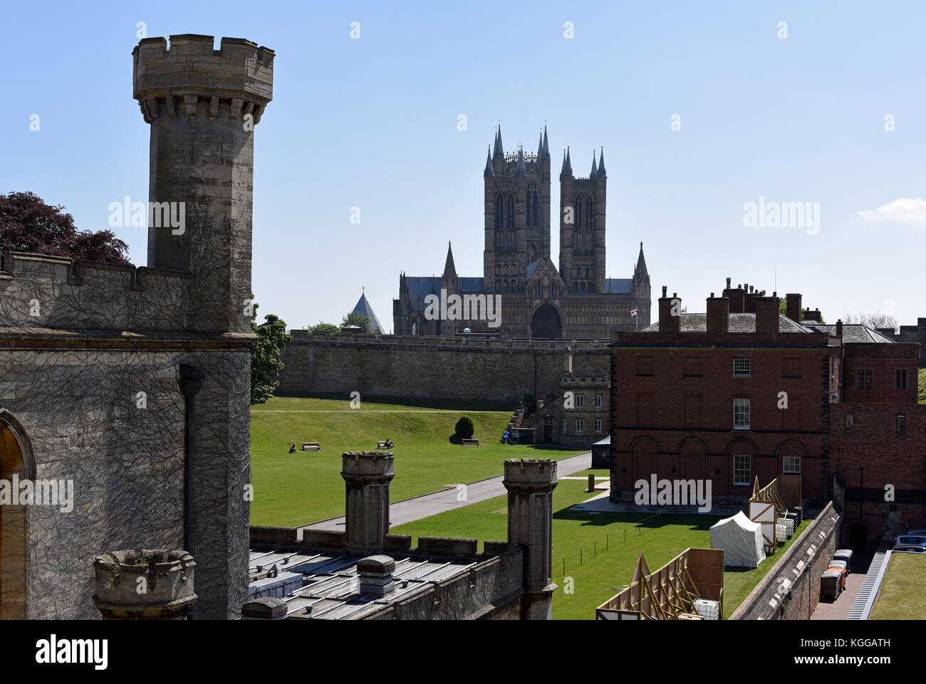 Lincoln Castle and grounds following renovation Stock Photo - Alamy