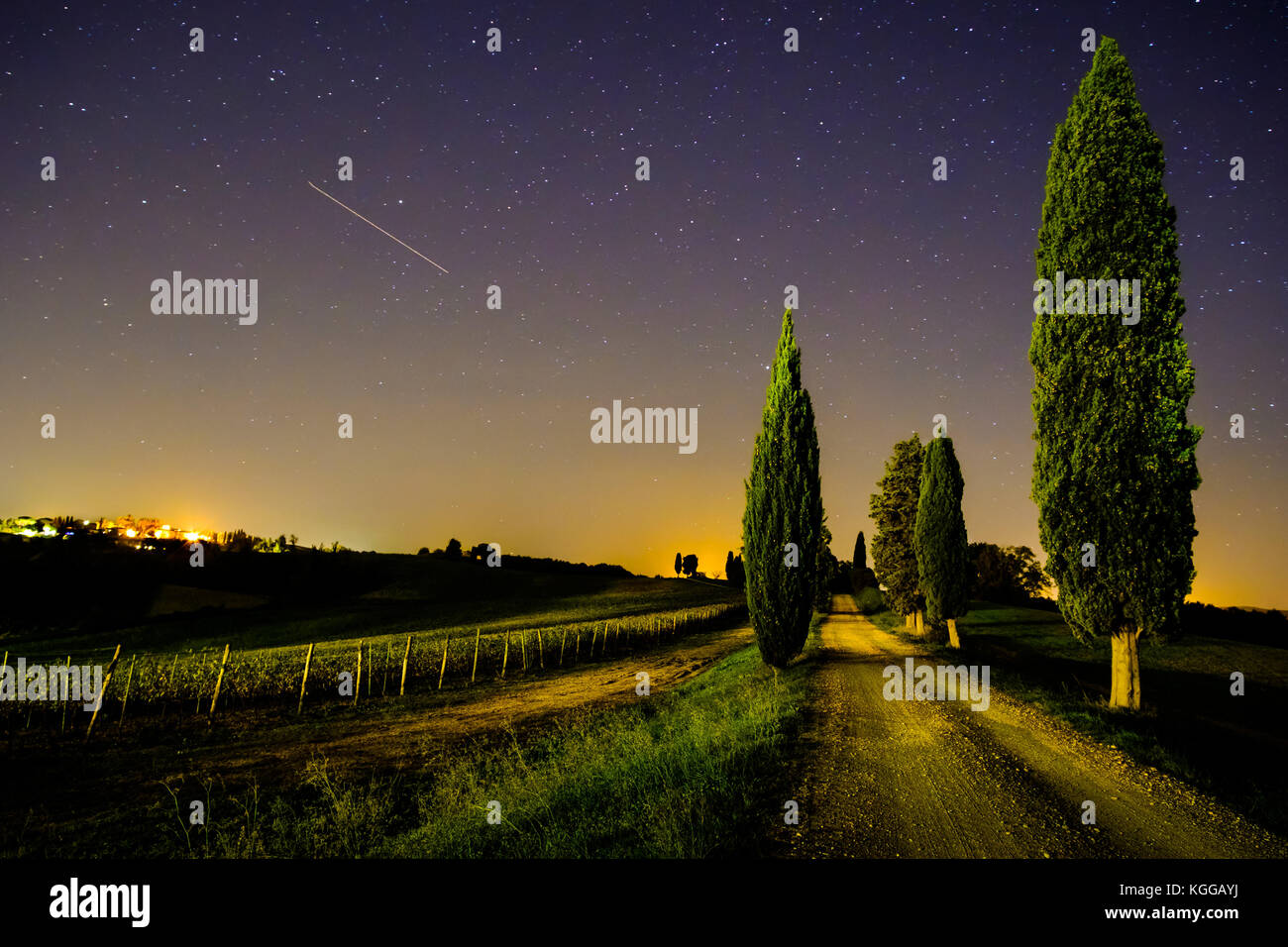 Tuscany Road At Night High Resolution Stock Photography and Images - Alamy