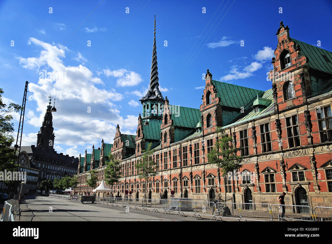 Slotsholmen, view on a famous Old Stock Exchange -Børsen. The tower ...