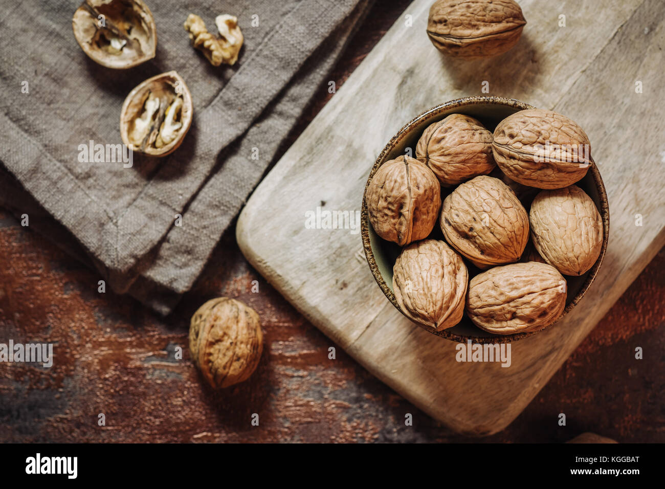 Fresh raw walnuts fruits in Autumn season Stock Photo - Alamy