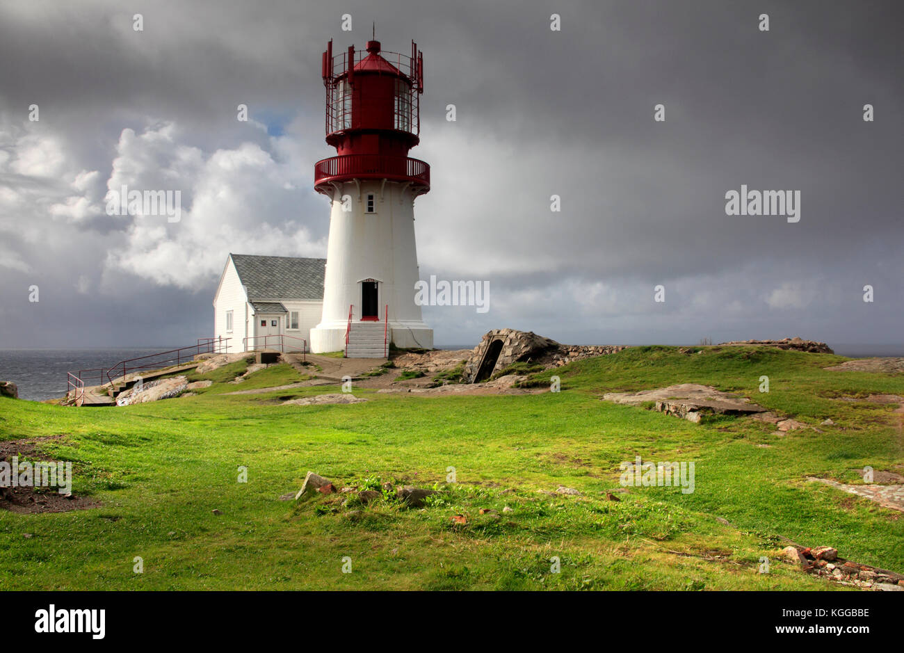 Photo of the Lindesnes Lighthouse, Neset peninsula, southernmost tip ...