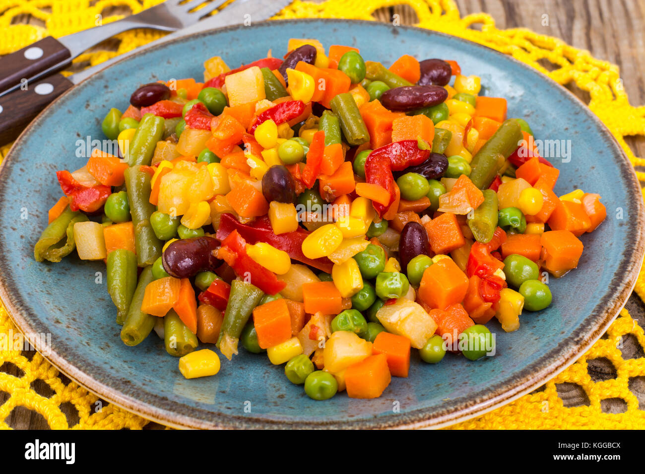 Mix of vegetables with red beans and chili. Studio Photo Stock Photo ...