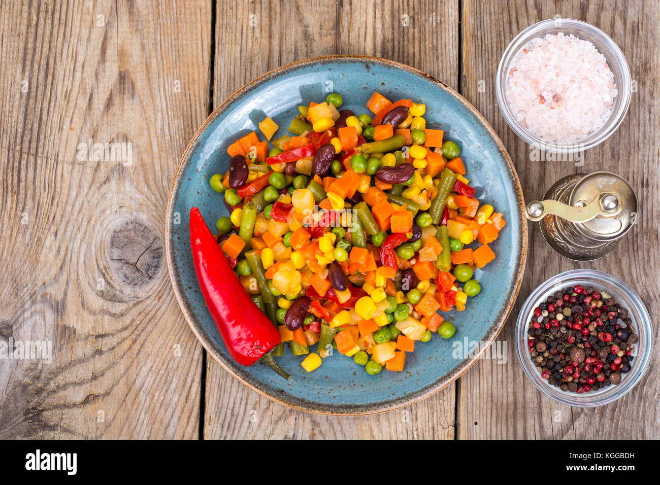Mix of vegetables with red beans and chili. Studio Photo Stock Photo ...