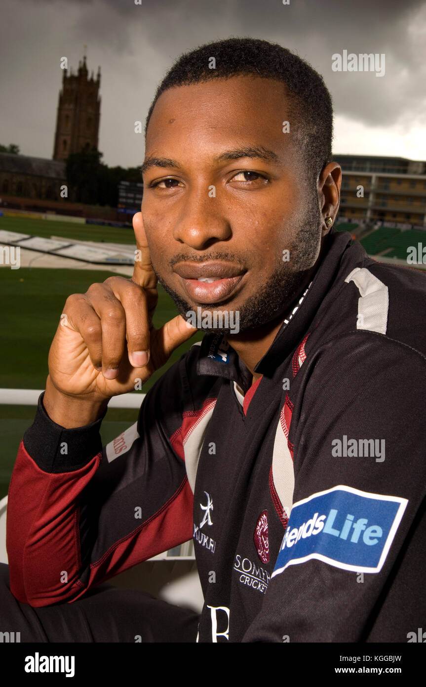 Cricketer Keiron Pollard at Somerset CCC, Taunton. 8/7/11 Stock Photo ...