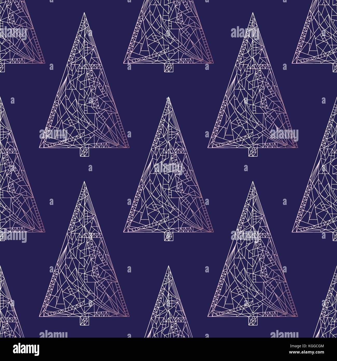 Christmas trees pattern. Xmas tree seamless background. Winter holidays ...