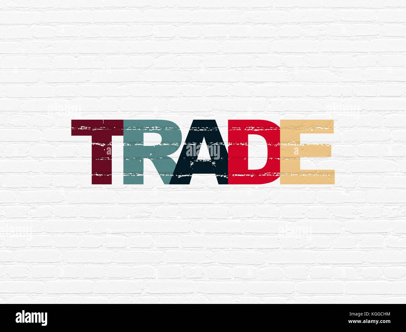 Finance concept: Trade on wall background Stock Photo - Alamy