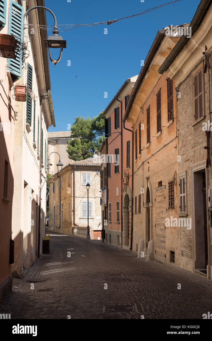 Corinaldo (Ancona, Marches, Italy): the historic town at morning ...