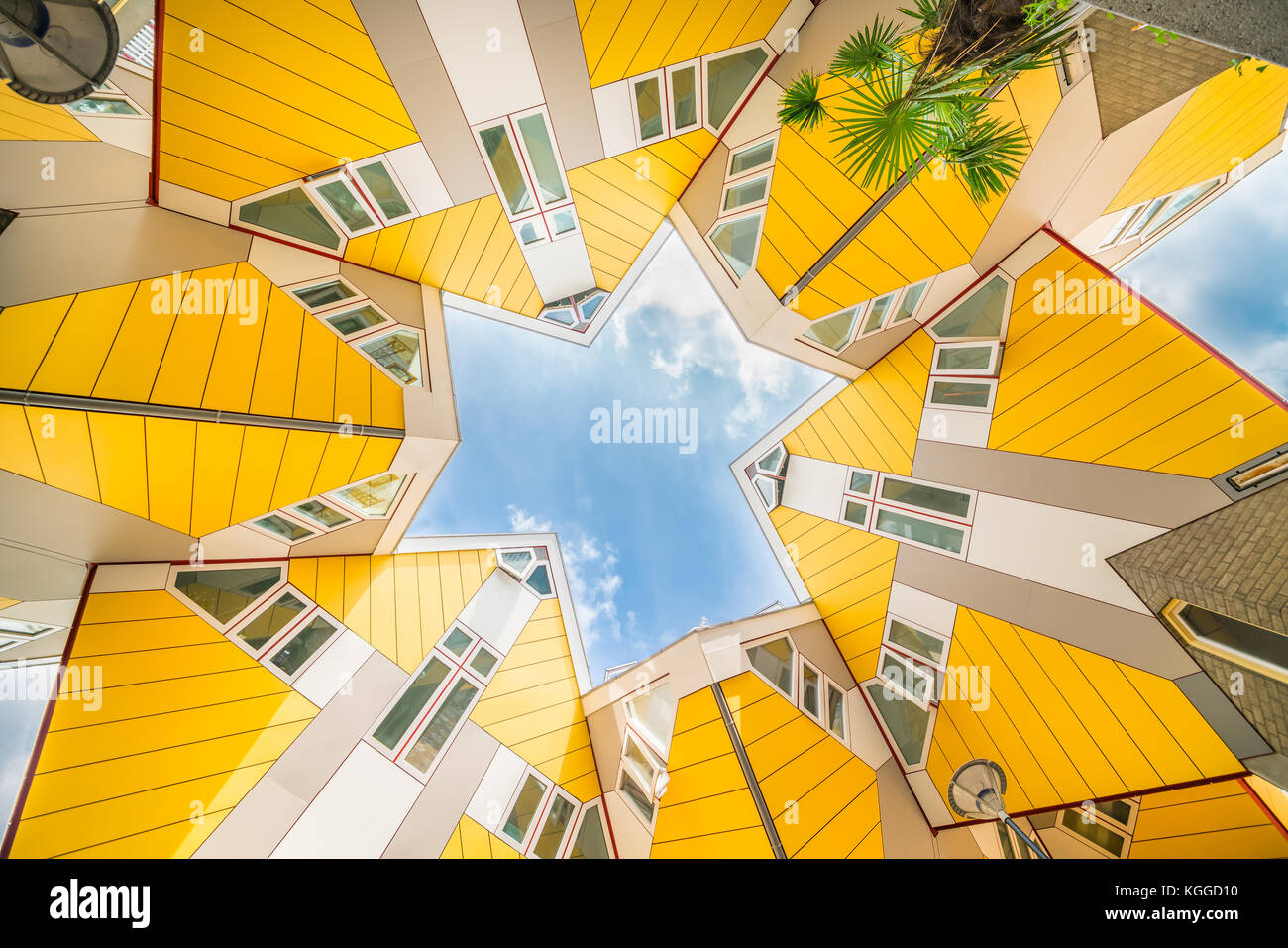 Star shpes formed where six Cube houses tilt into one another and ...