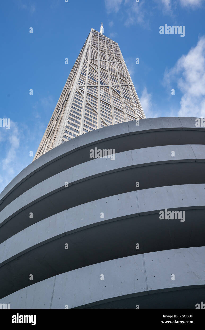 CHICAGO - SEPTEMBER 18: John Hancock Tower in Chicago, Illinois with ...