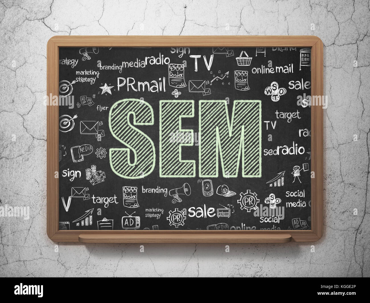 Marketing concept: SEM on School board background Stock Photo - Alamy