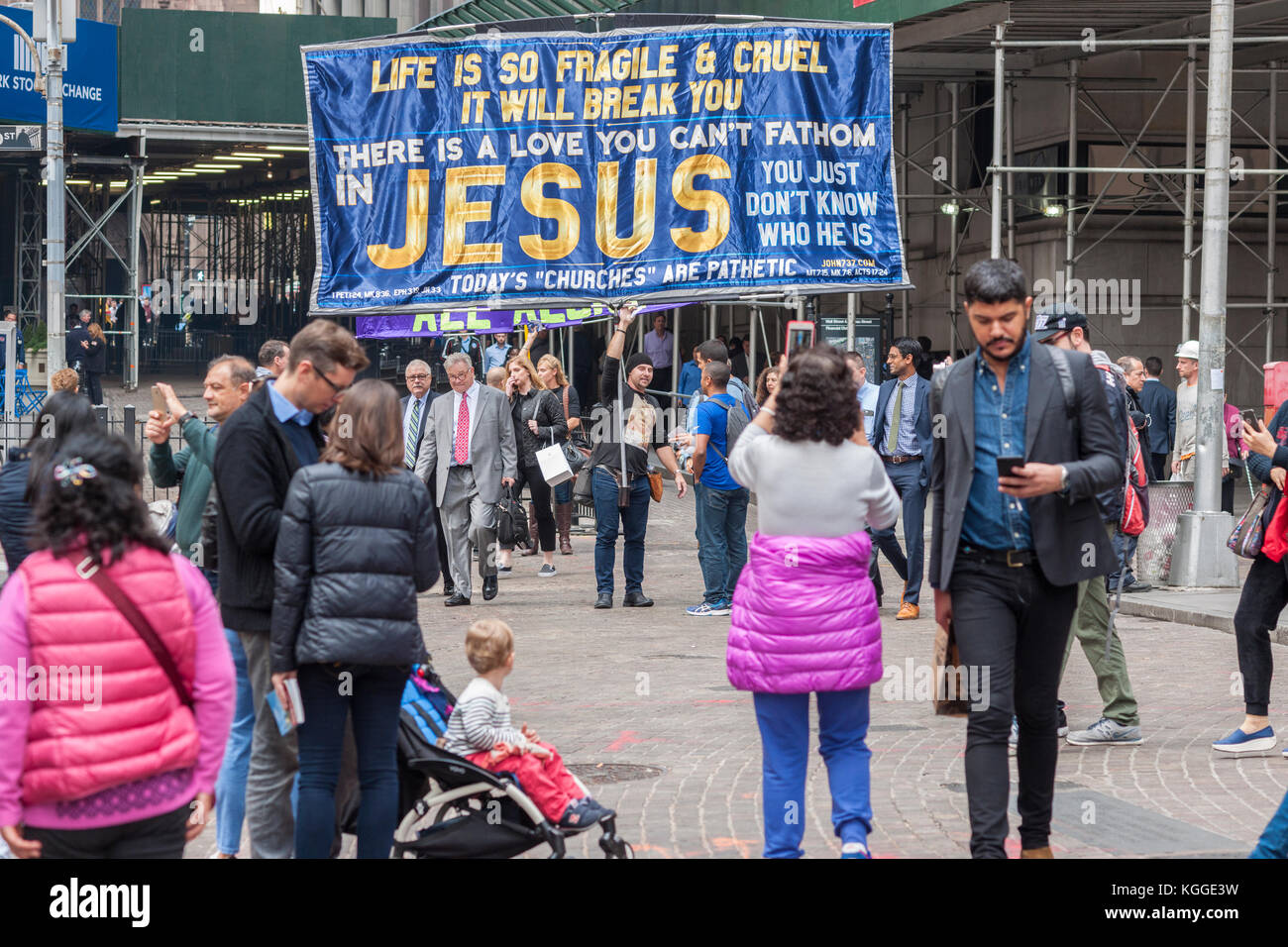 Religious zealots proselytize on Wall Street in Lower Manhattan in New ...