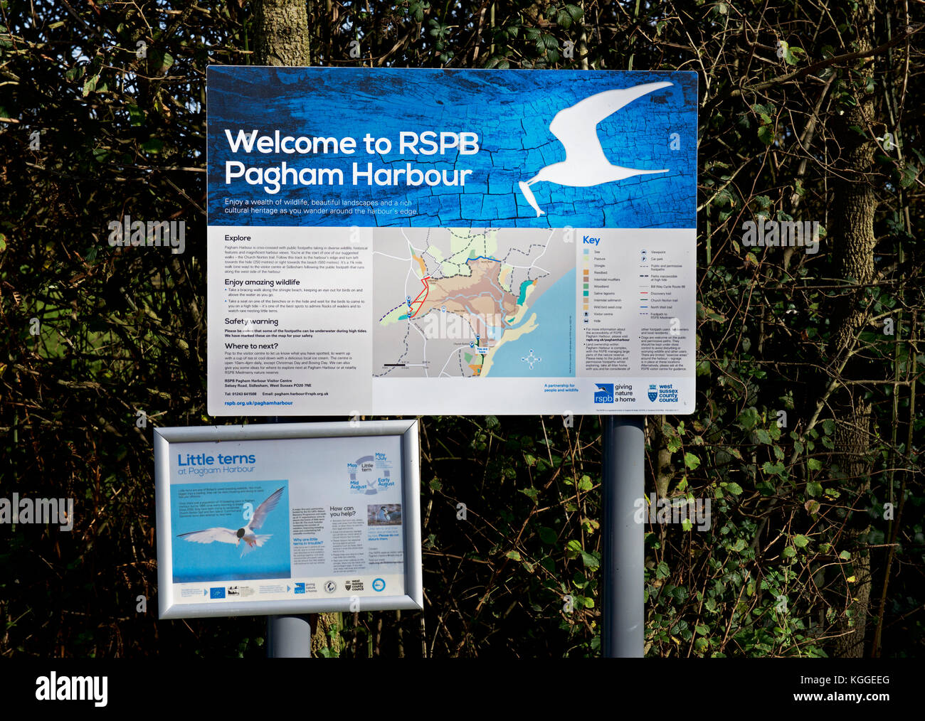Sign, RSPB Pagham Harbour, West Sussex, England UK Stock Photo - Alamy