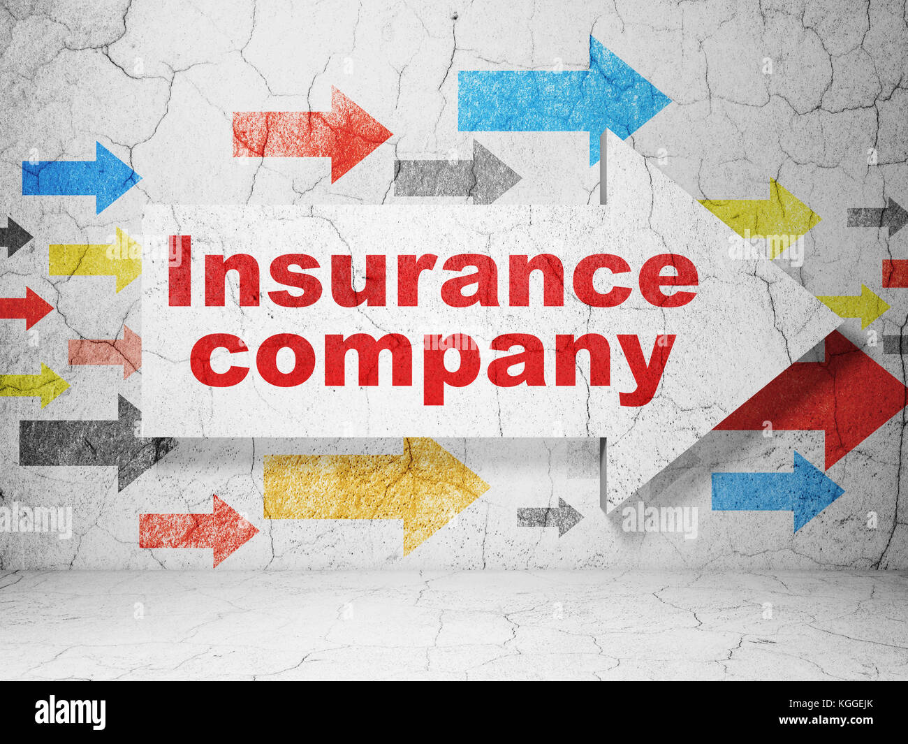 Insurance concept: arrow with Insurance Company on grunge wall ...