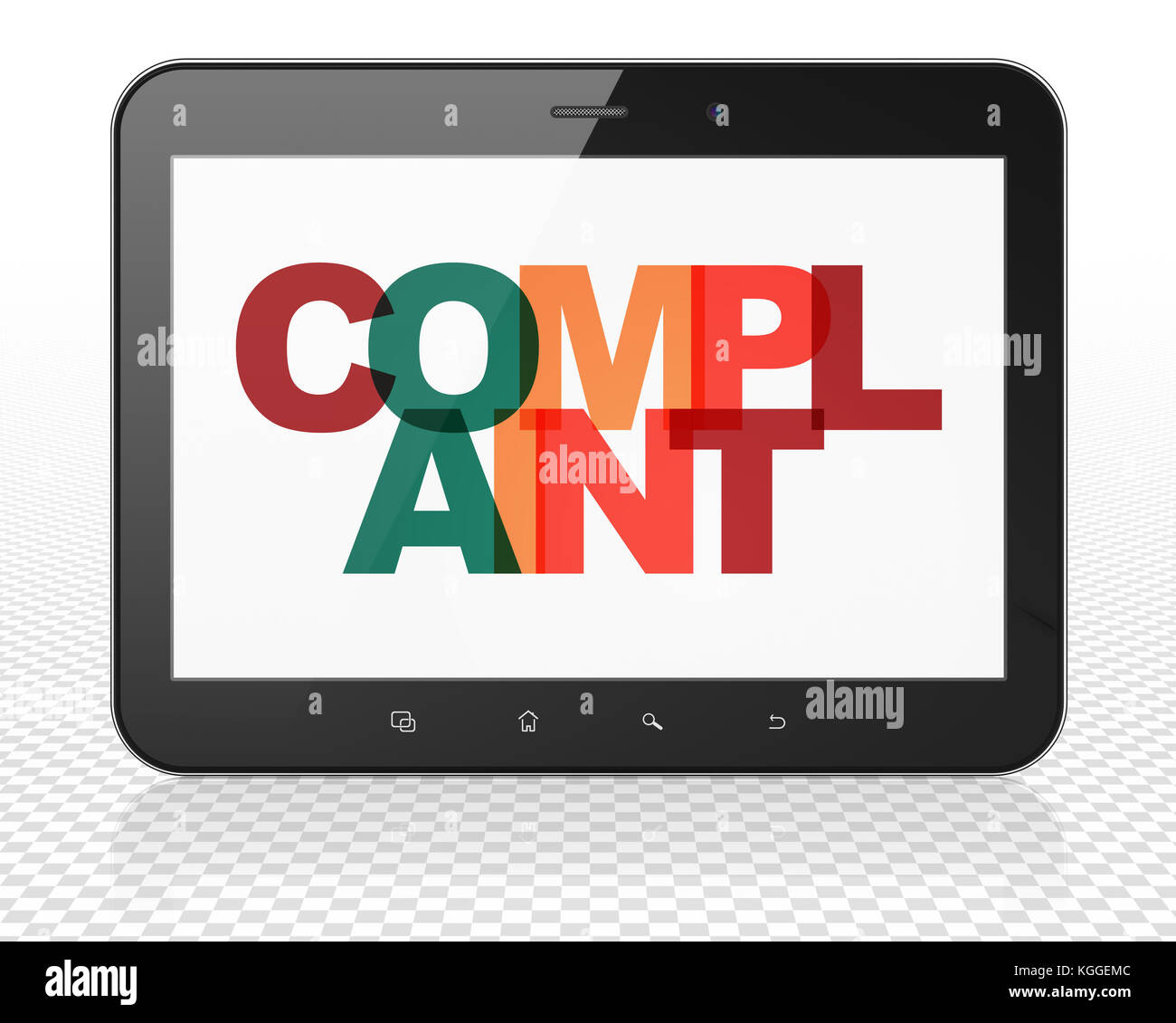 Law concept: Tablet Pc Computer with Complaint on display Stock Photo ...