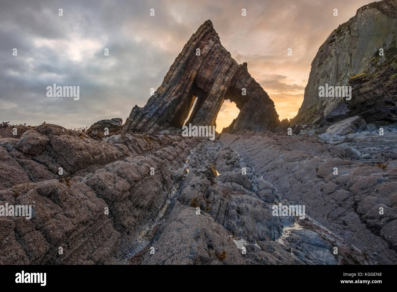 Blackchurch Rock, Mouth Mill Beach, Hartland, North Devon, England, UK ...