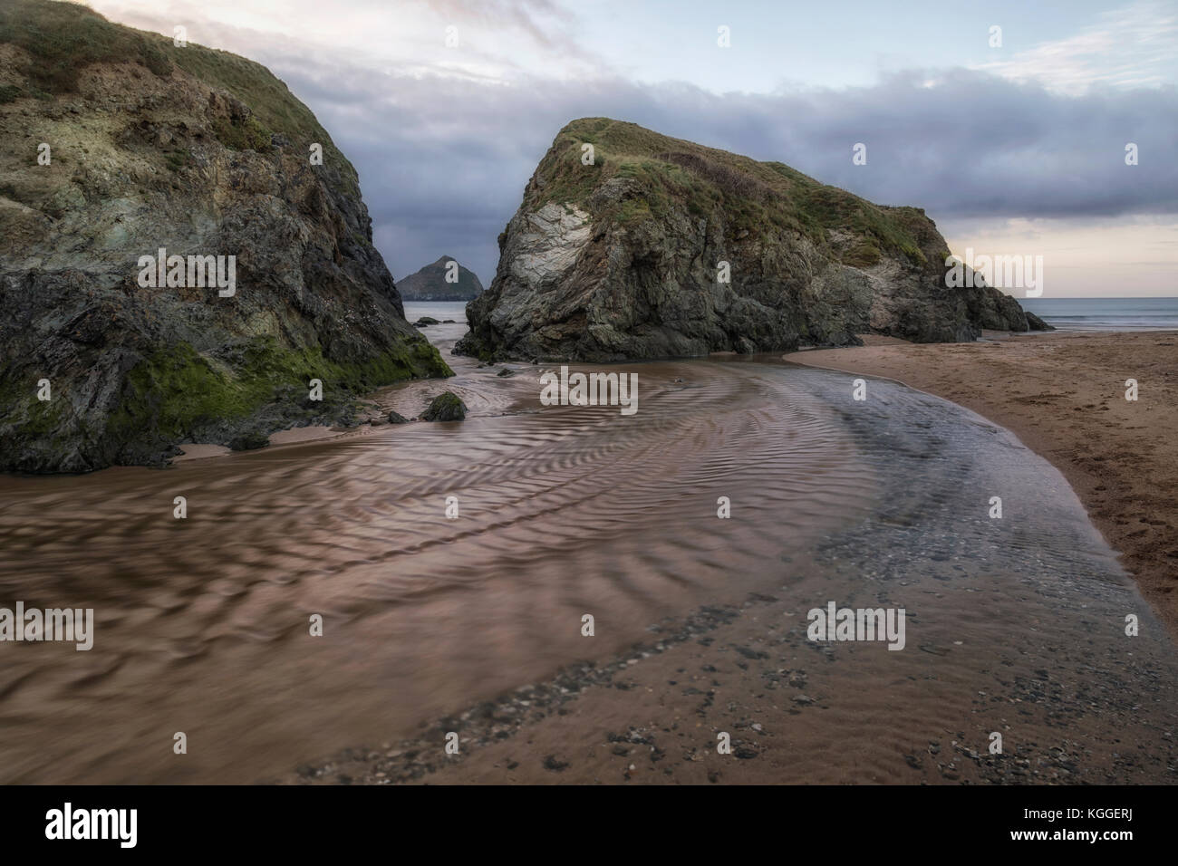 Holywell Bay, Gull Rocks, Cornwall, England, United Kingdom Stock Photo ...
