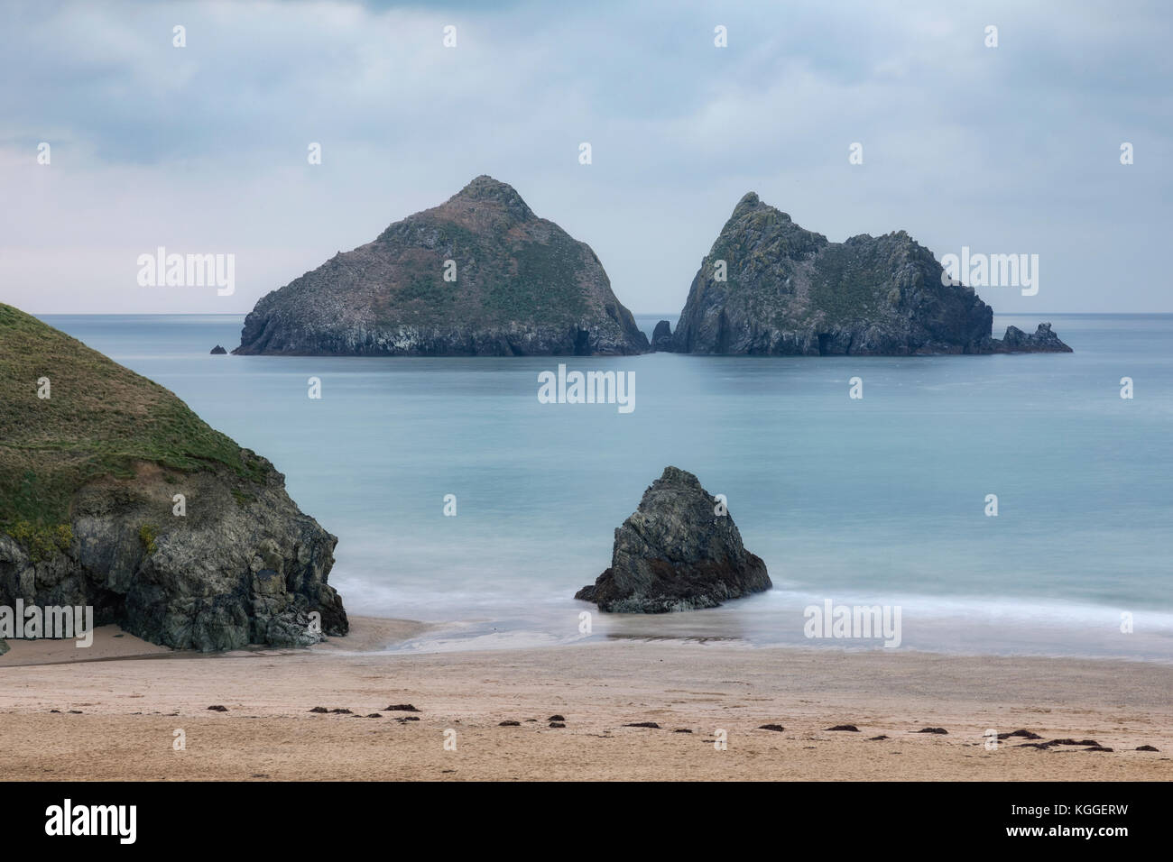 Holywell Bay, Gull Rocks, Cornwall, England, United Kingdom Stock Photo ...