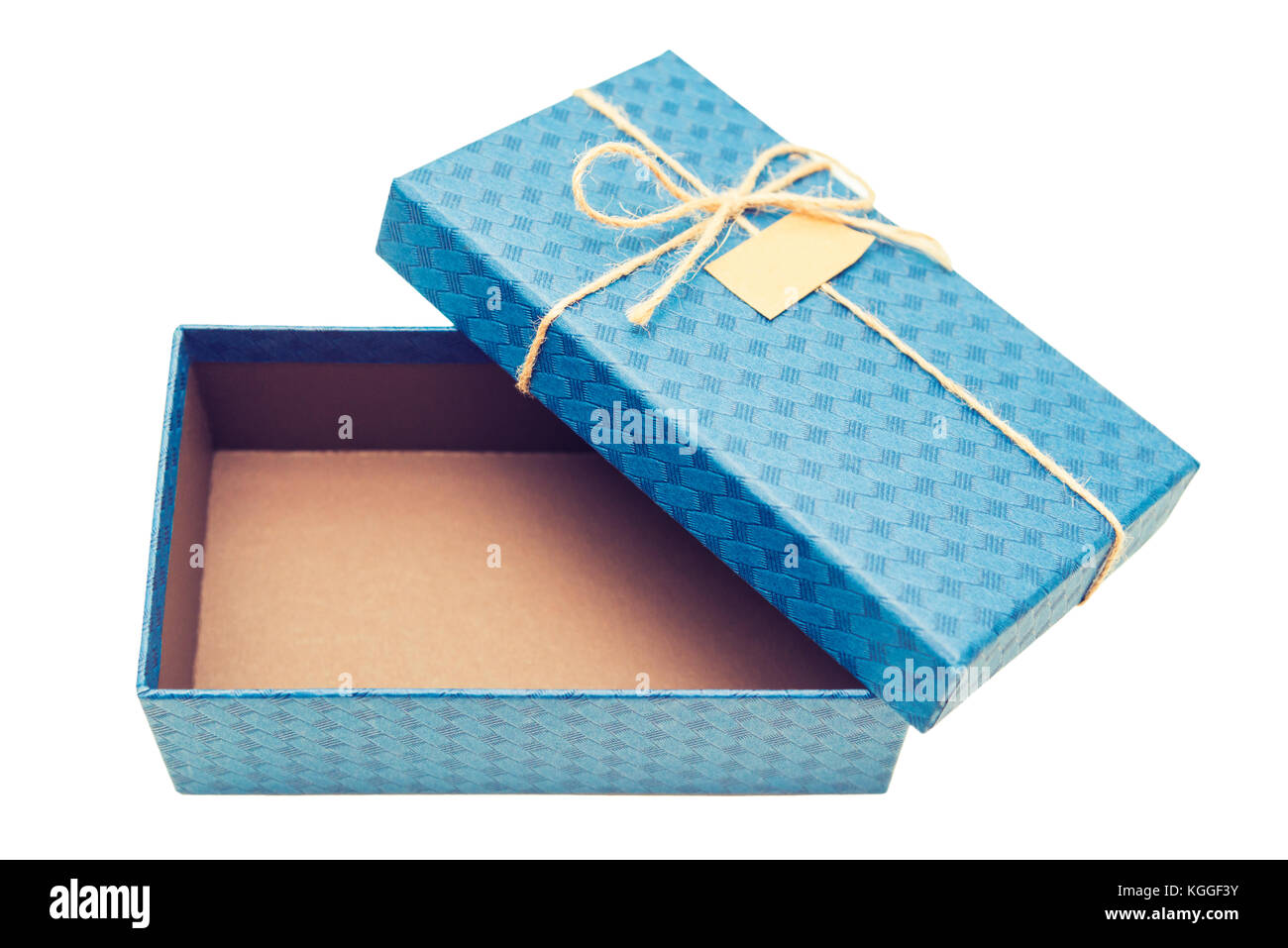 Blue gift box on a white background Stock Photo - Alamy
