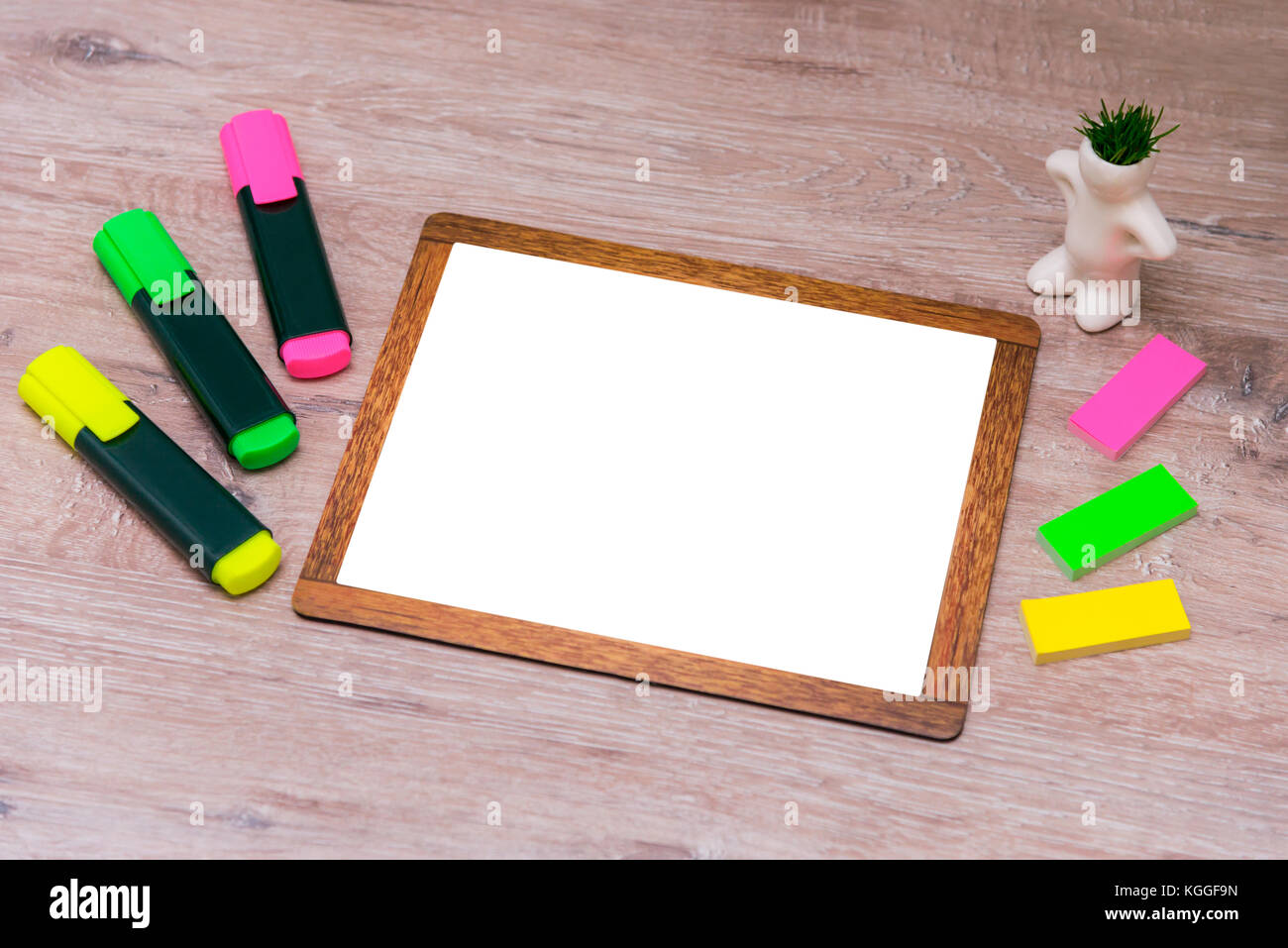 Mock up, on wooden markers background, and background for inserts with ...