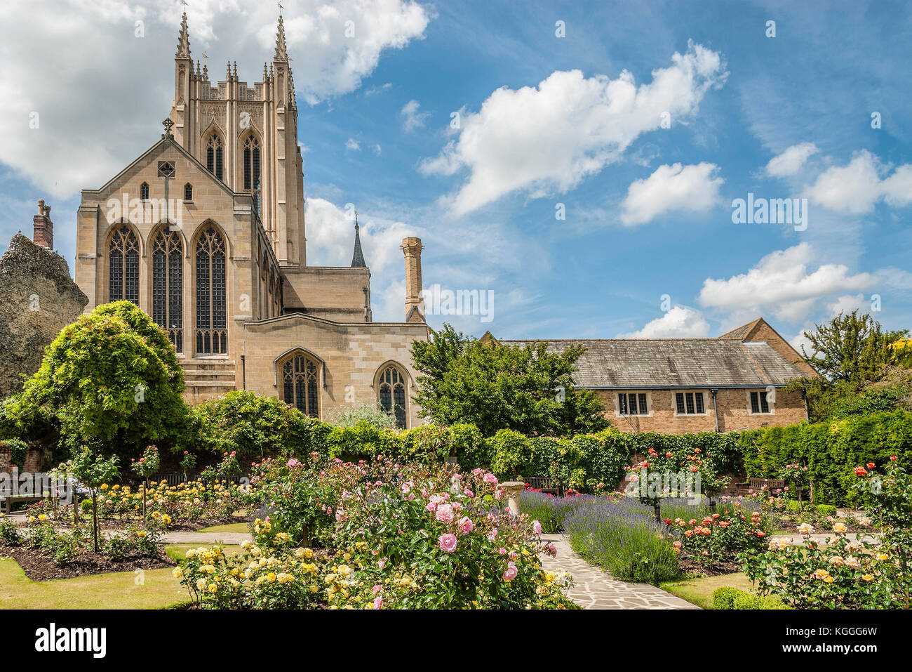 St. Edmundsbury Cathedral churchyard in Suffolk, England Stock Photo ...
