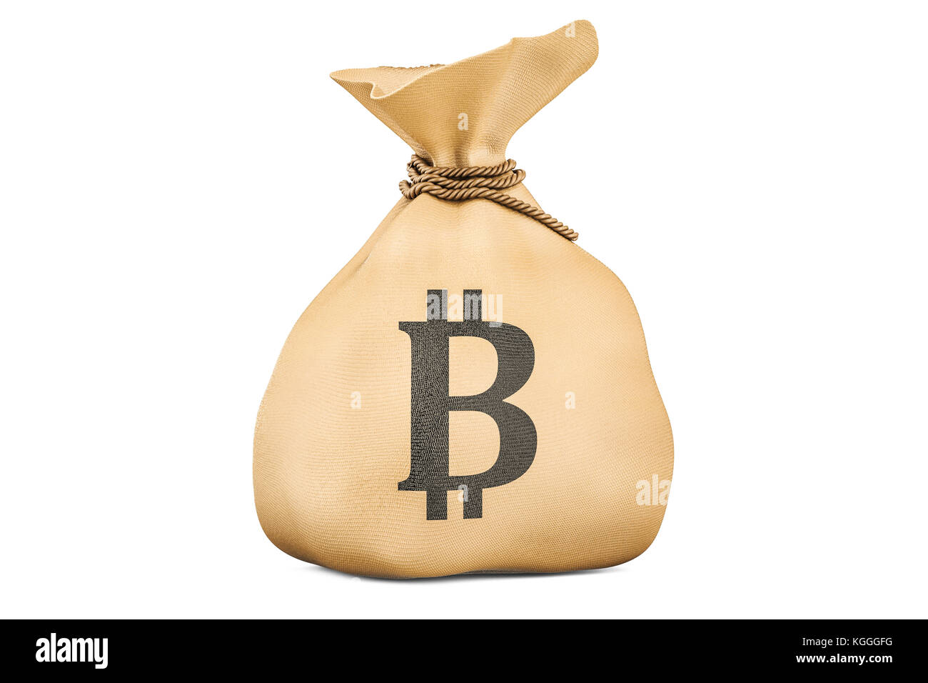 Money bag with bitcoin, 3D rendering isolated on white background Stock ...
