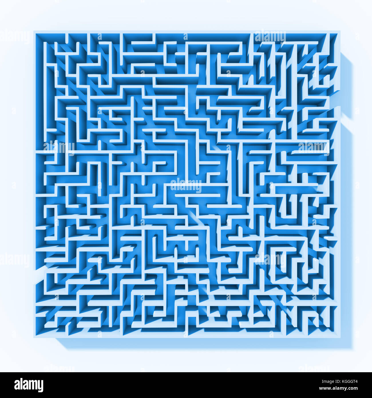 blue 3d maze structure Stock Photo - Alamy