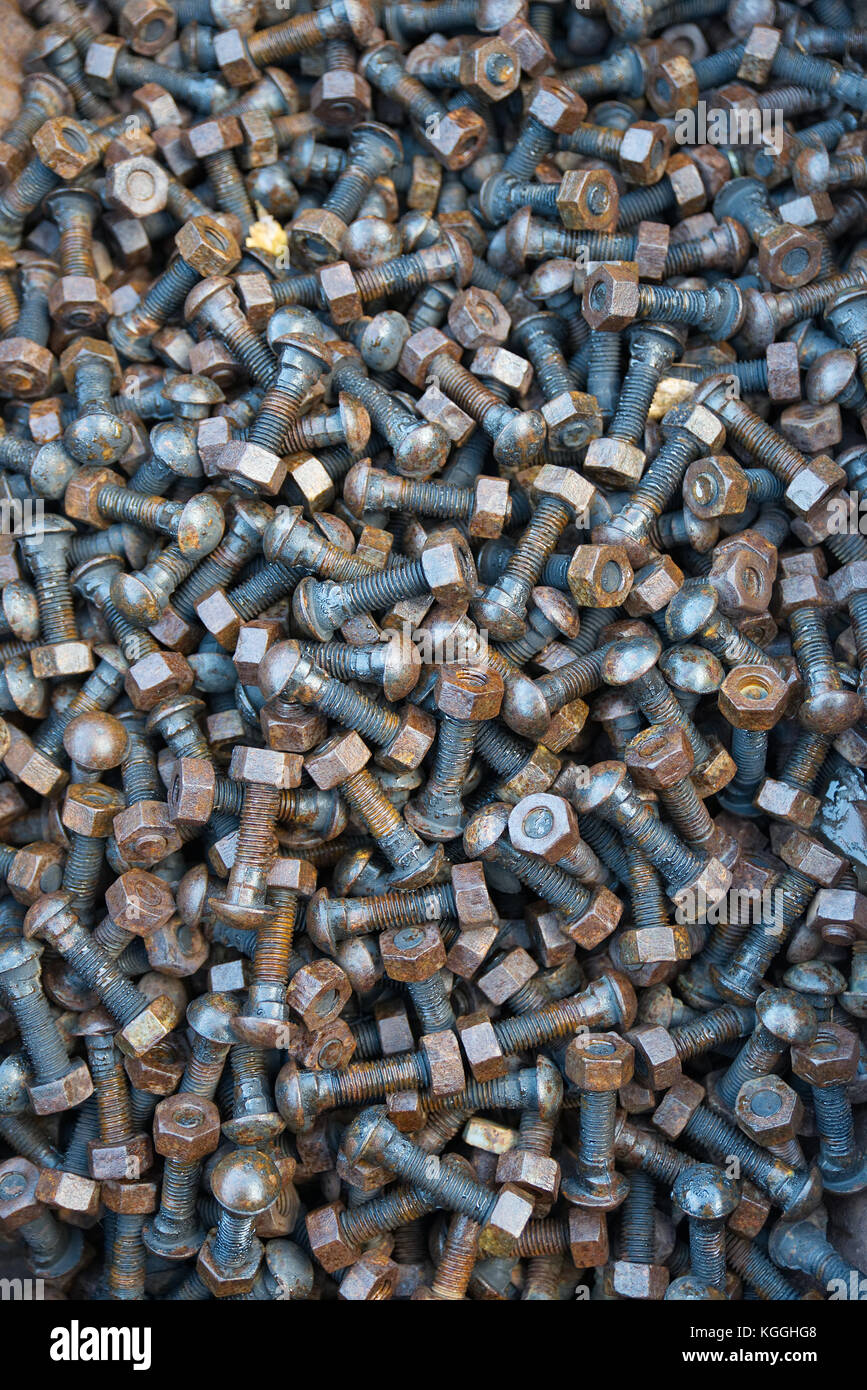 Rusty nuts and bolts Stock Photo - Alamy