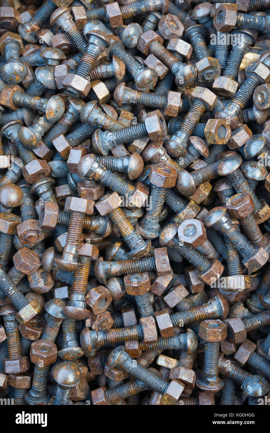 Rusty nuts and bolts Stock Photo - Alamy