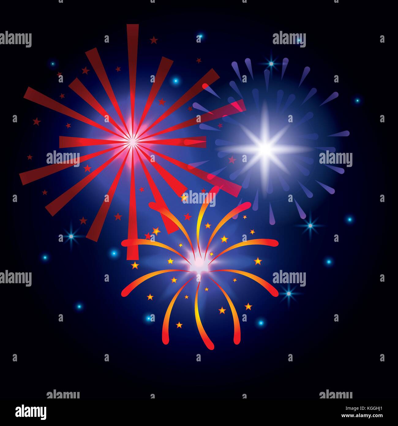 decorative fireworks explosions poster vector illustration design Stock ...