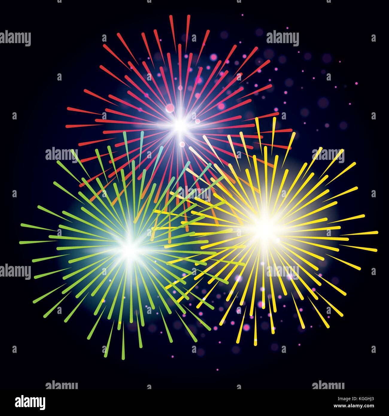 decorative fireworks explosions poster vector illustration design Stock ...