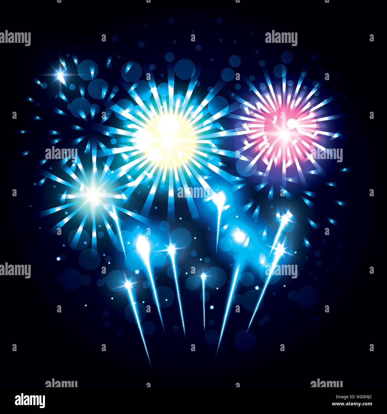 decorative fireworks explosions poster vector illustration design Stock ...
