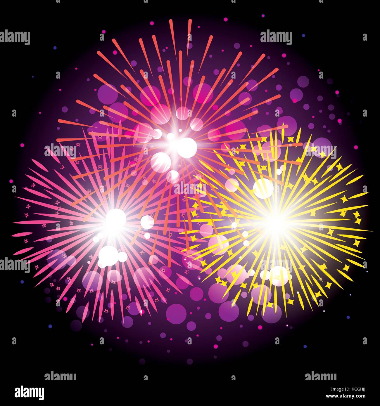 decorative fireworks explosions poster vector illustration design Stock ...