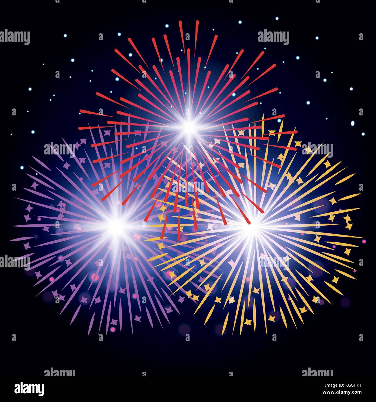decorative fireworks explosions poster vector illustration design Stock ...