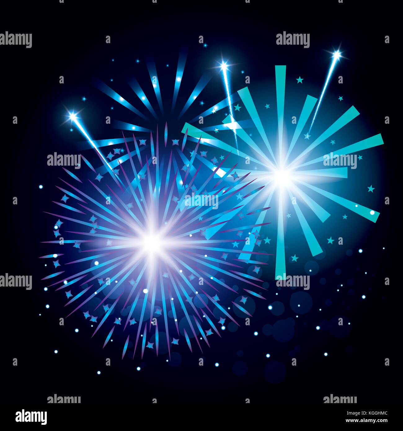 decorative fireworks explosions poster vector illustration design Stock ...