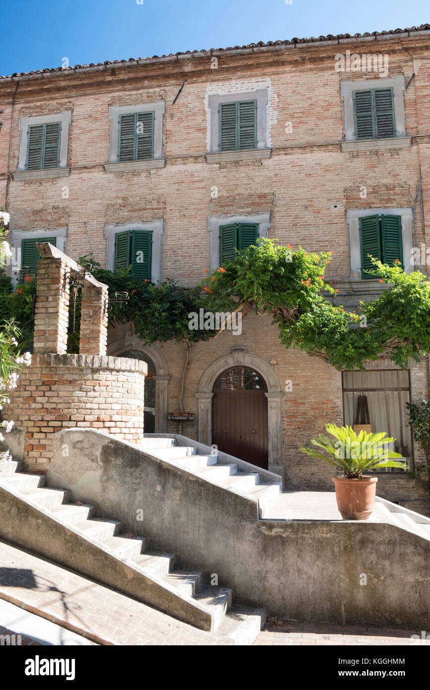 Corinaldo (Ancona, Marches, Italy): the historic town at morning. Well ...