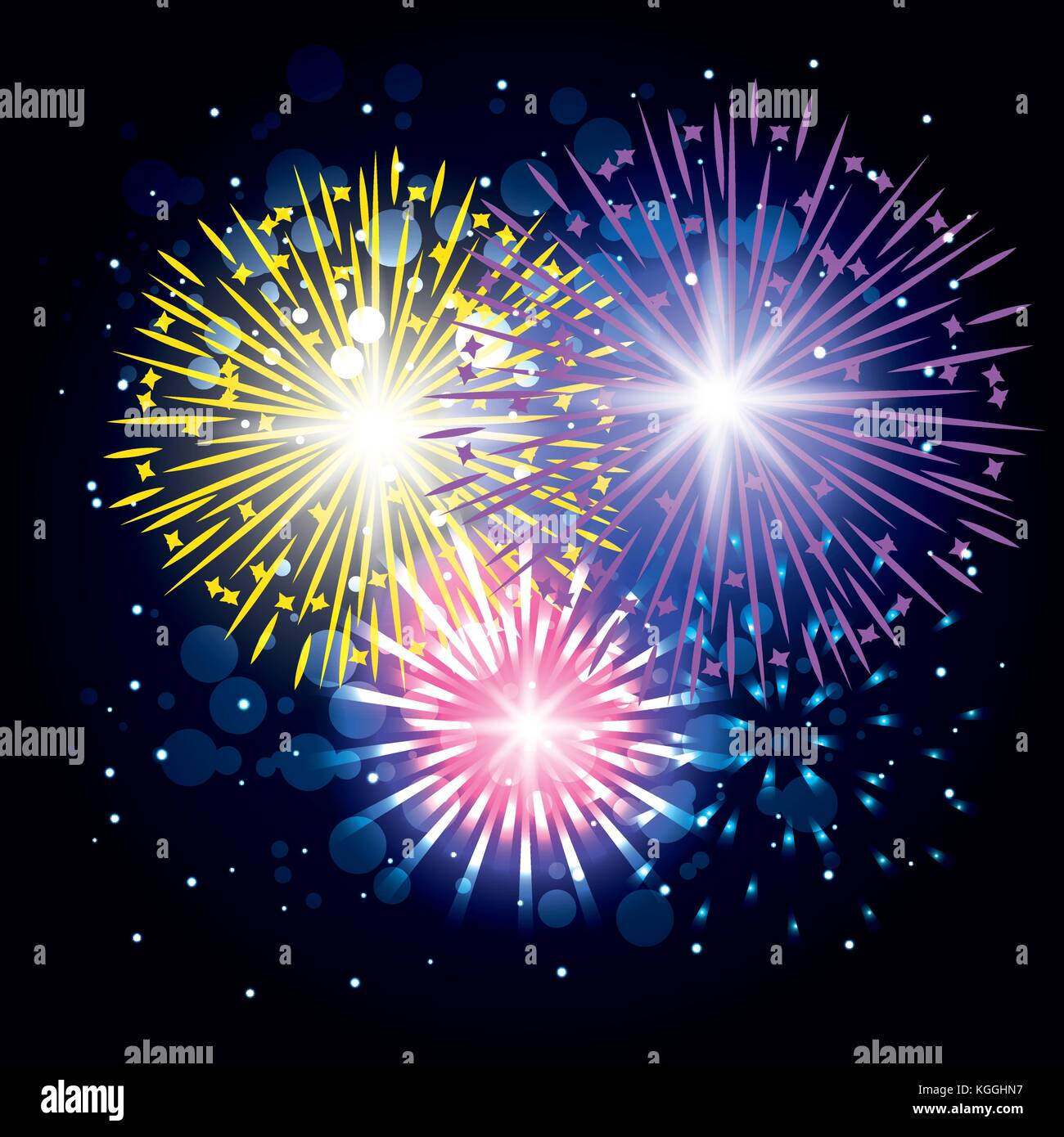 decorative fireworks explosions poster vector illustration design Stock ...