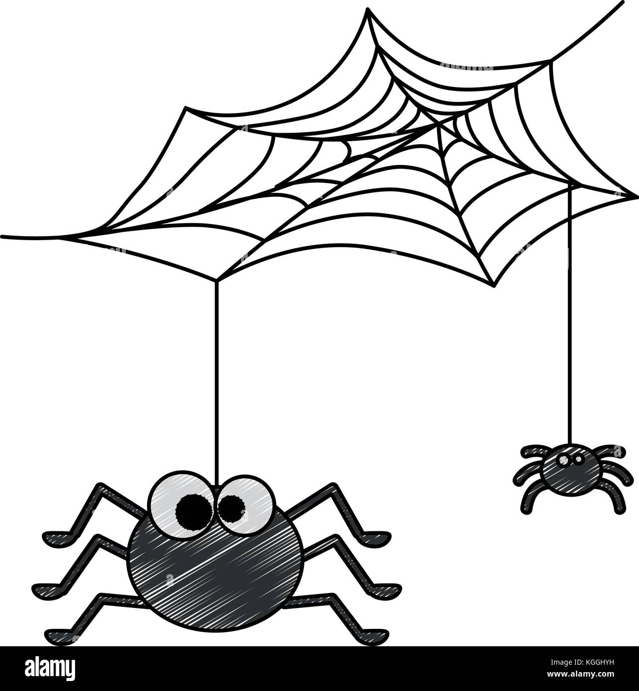 Cute Spider Web Cartoon