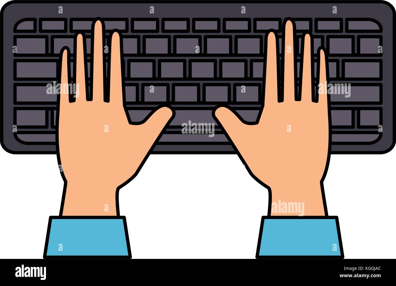 hands human with keyboard vector illustration design Stock Vector Image ...