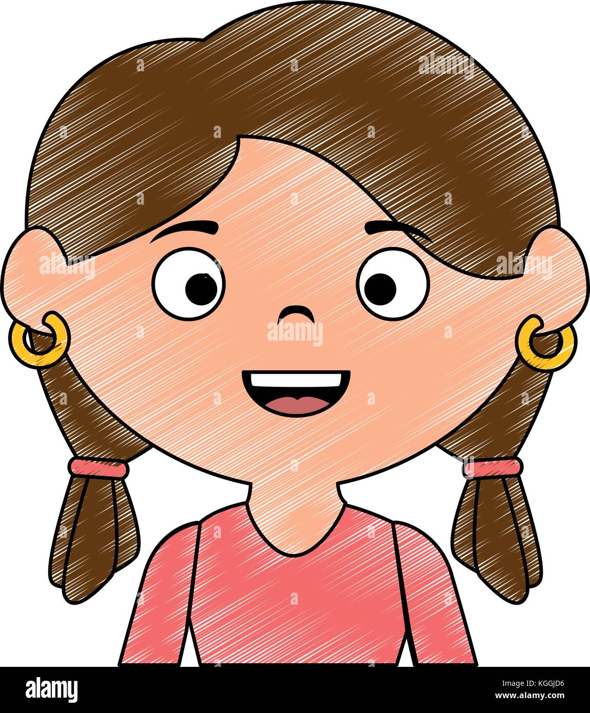 little girl avatar character vector illustration design Stock Vector ...