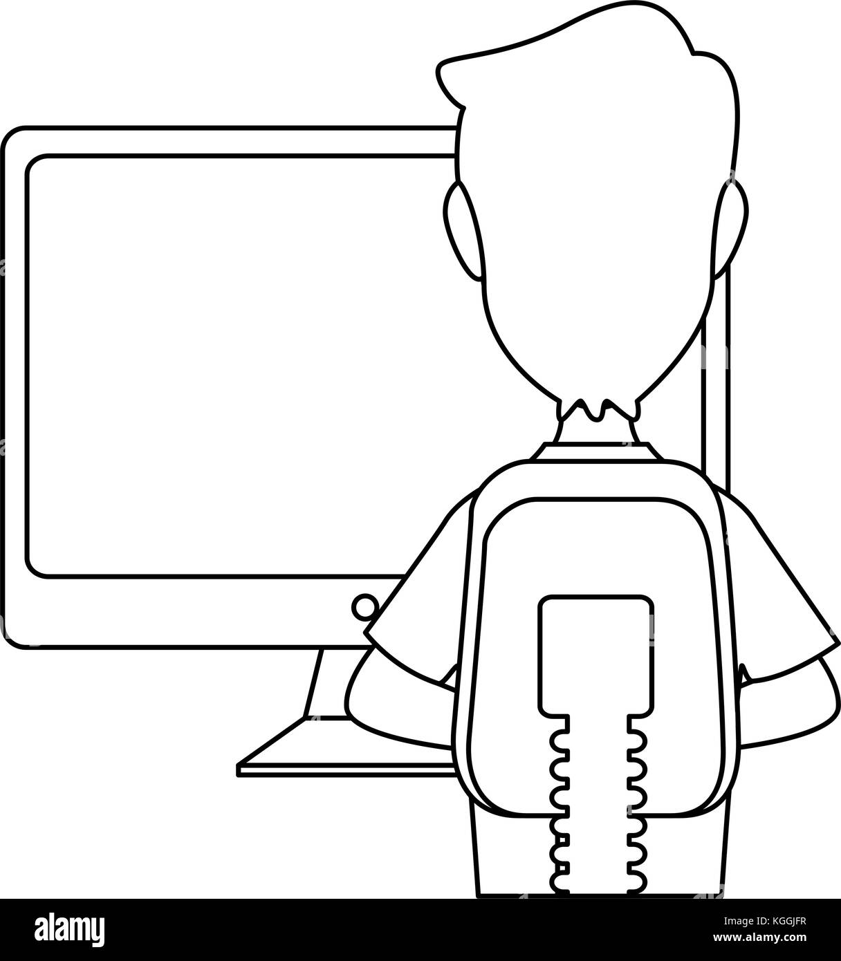 desktop computer with user vector illustration design Stock Vector ...