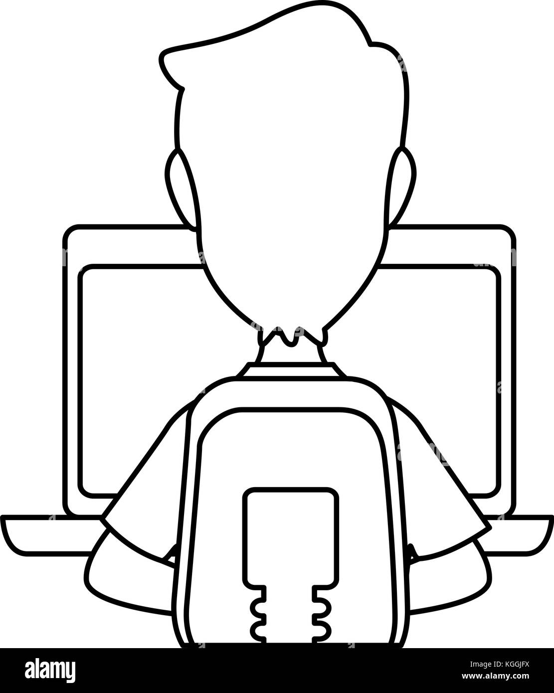 laptop computer with user vector illustration design Stock Vector Image ...