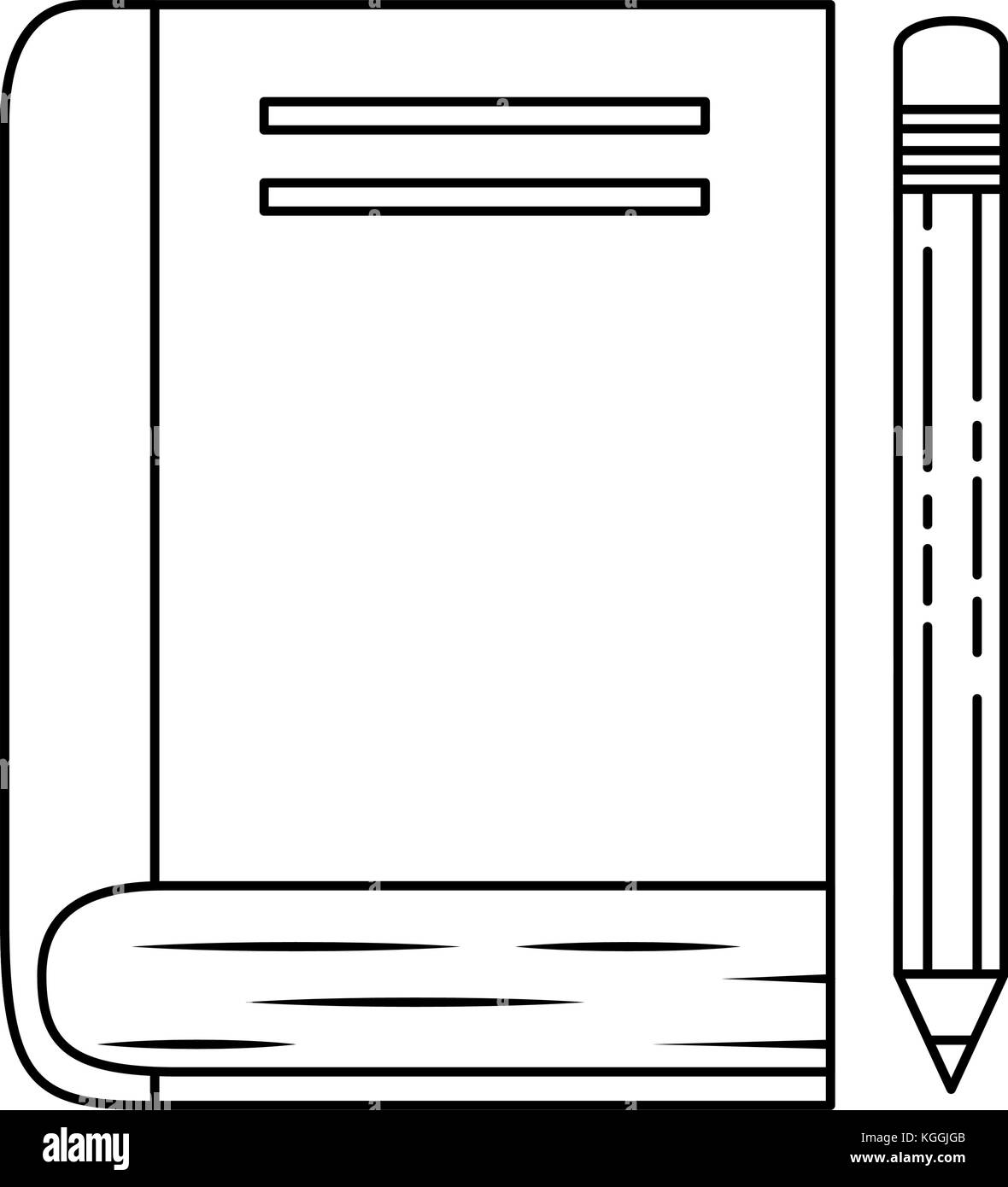 text book with pencil vector illustration design Stock Vector Image ...