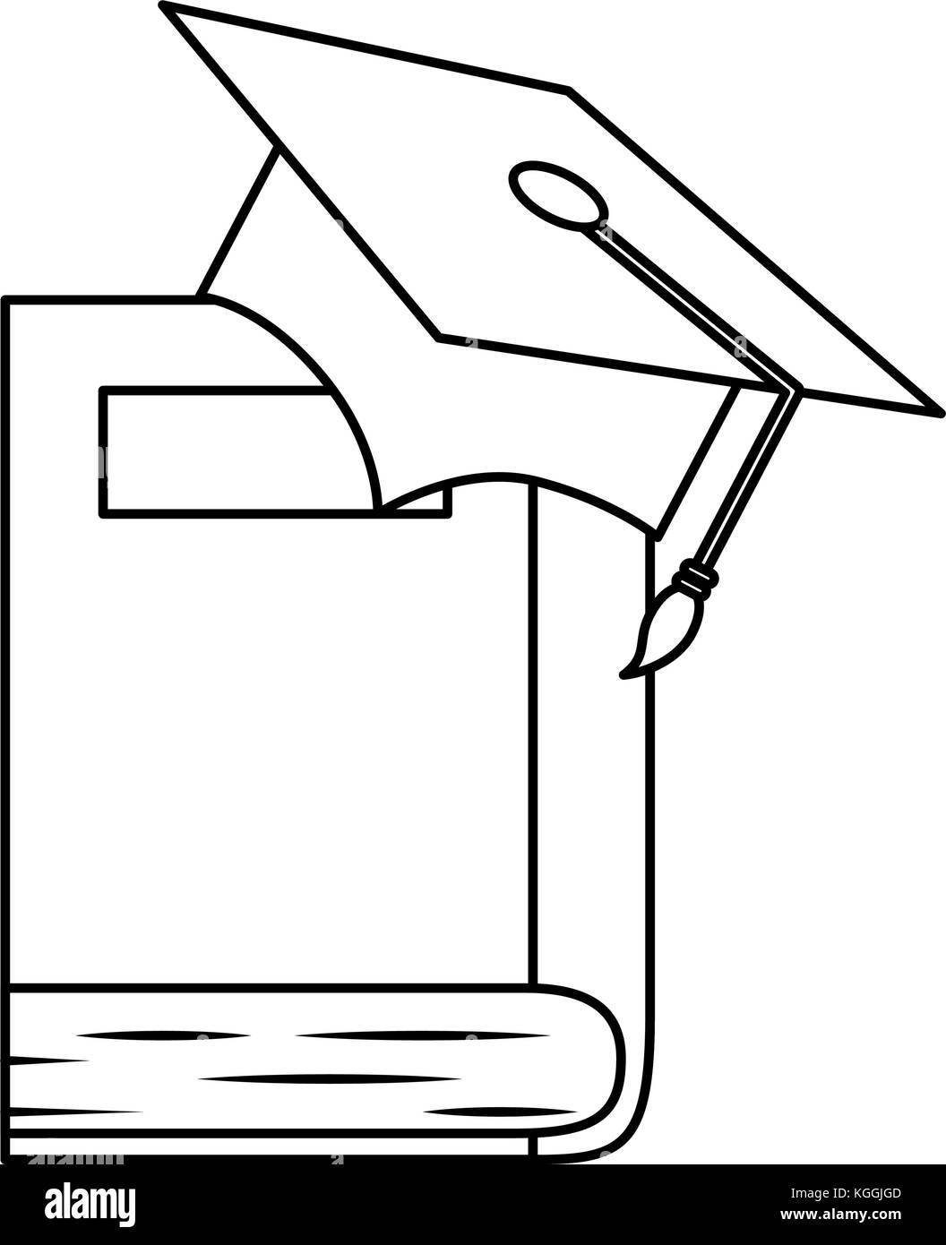 text book with hat graduation vector illustration design Stock Vector ...