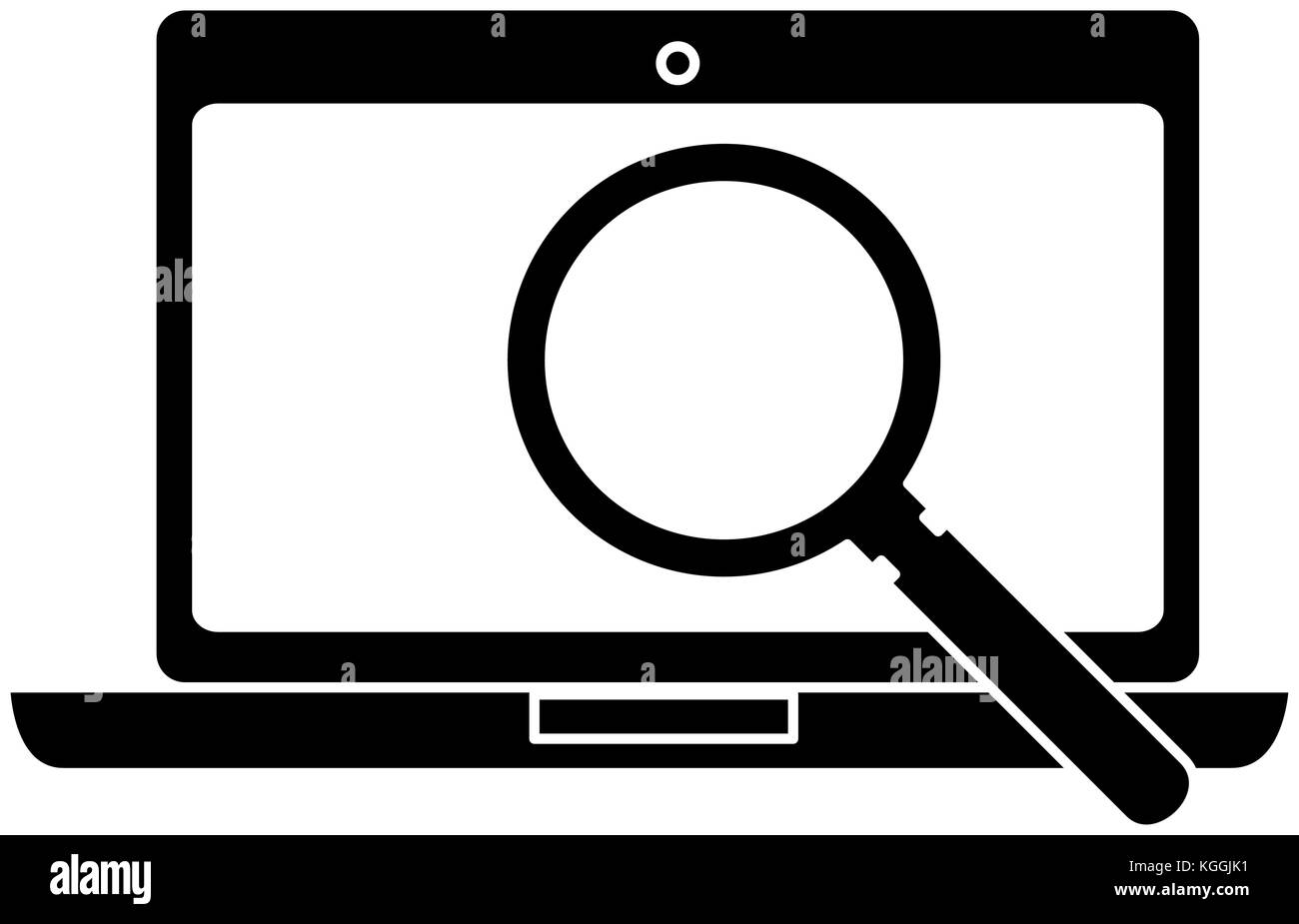 laptop computer with magnifying glass vector illustration design Stock ...