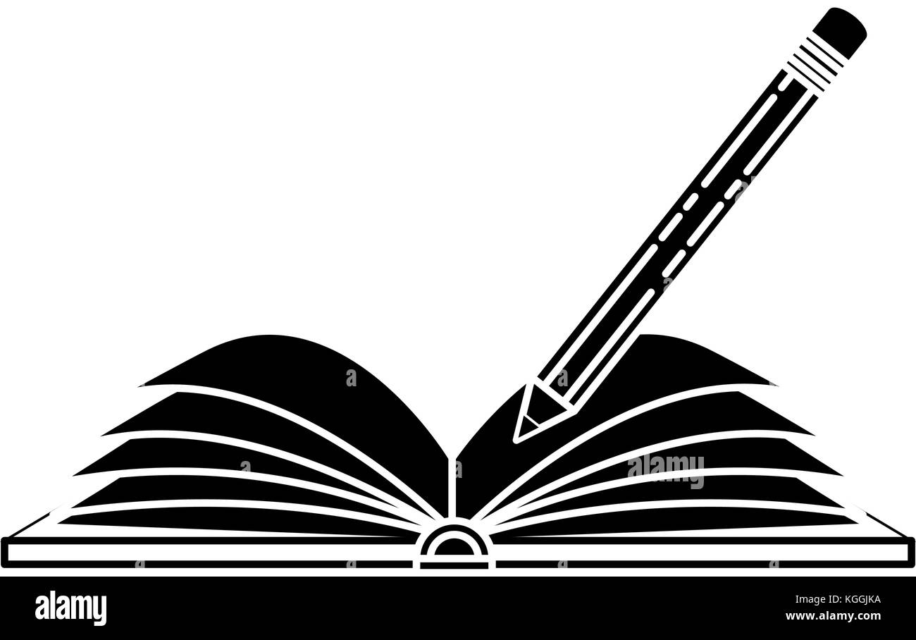 text book with pencil vector illustration design Stock Vector Image ...