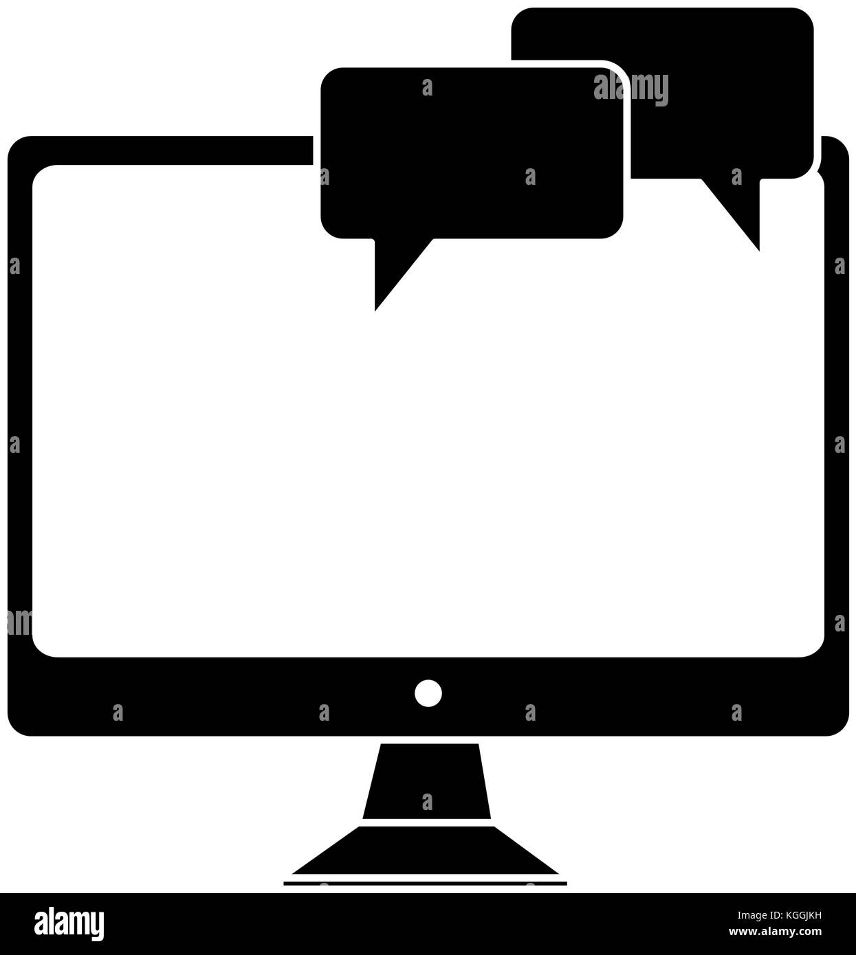 desktop computer with speech bubbles vector illustration design Stock ...